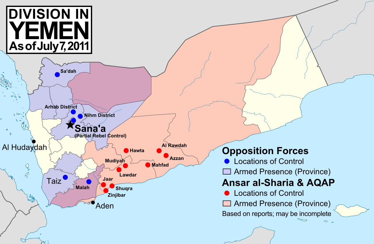 Yemen Fragments Under Uprising - Political Geography Now