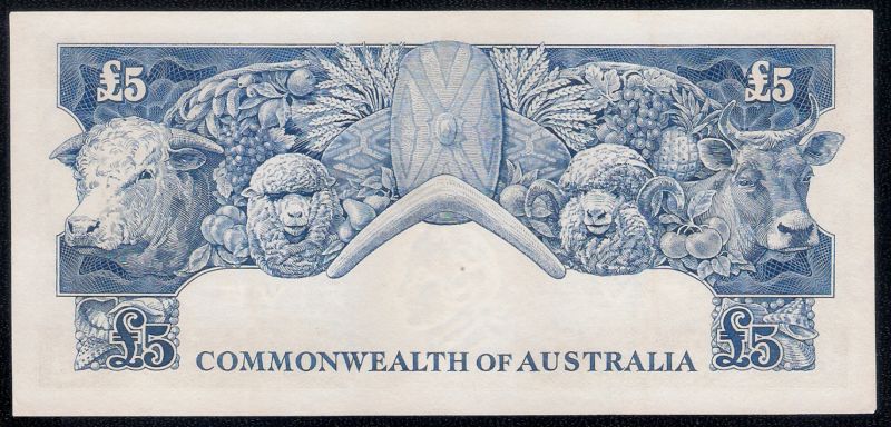 Australia 5 Pounds banknote 1960 Rear-Admiral Sir John Franklin|World ...