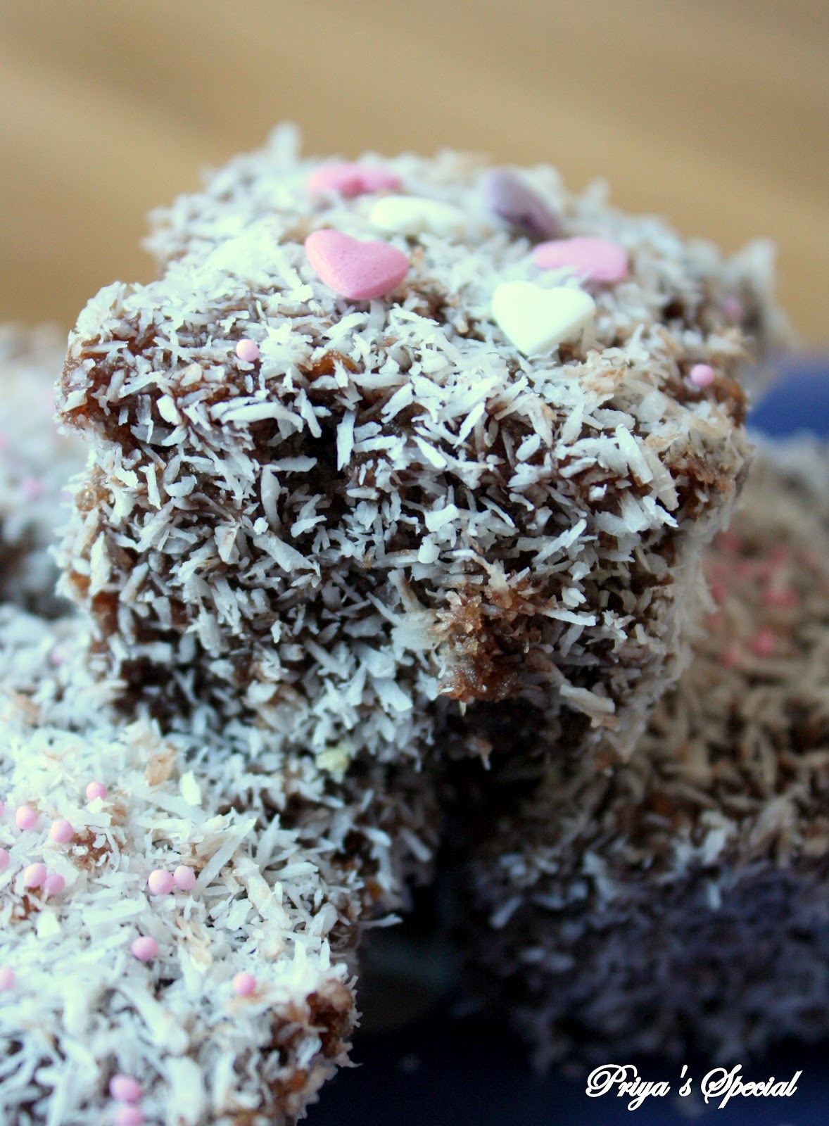 Cook like Priya: ♥ Sweet Lamigtons ♥ ~ I Love You