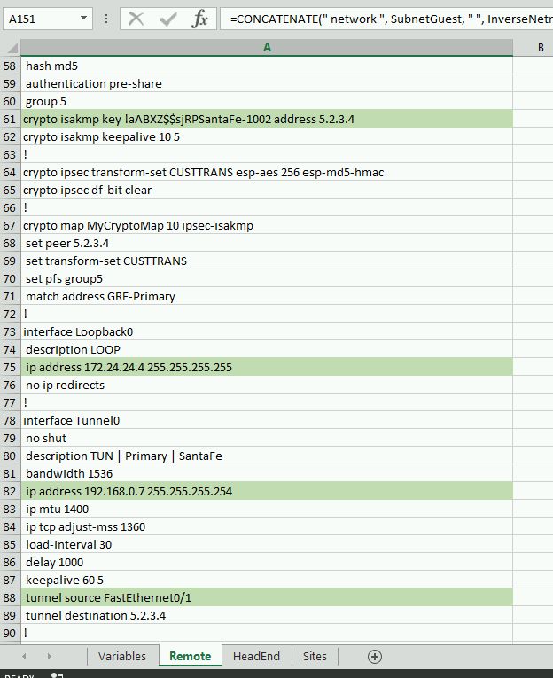 The8thLayer: Preparing to build a Cisco config with Excel