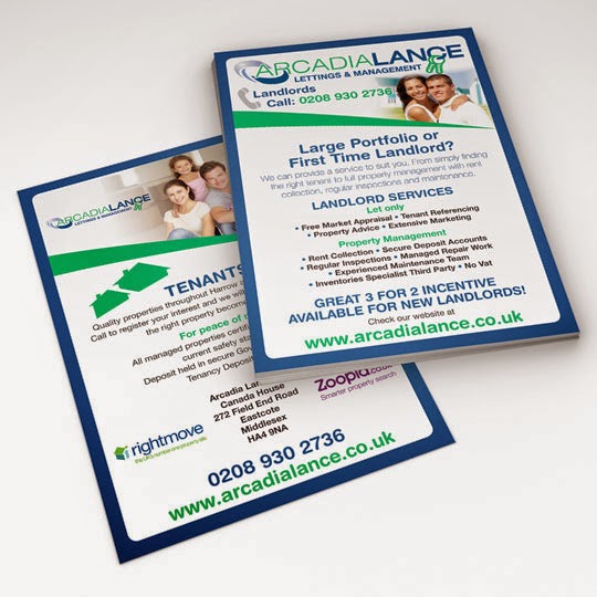 Lunatrix Design: Lettings and property management flyer design and print