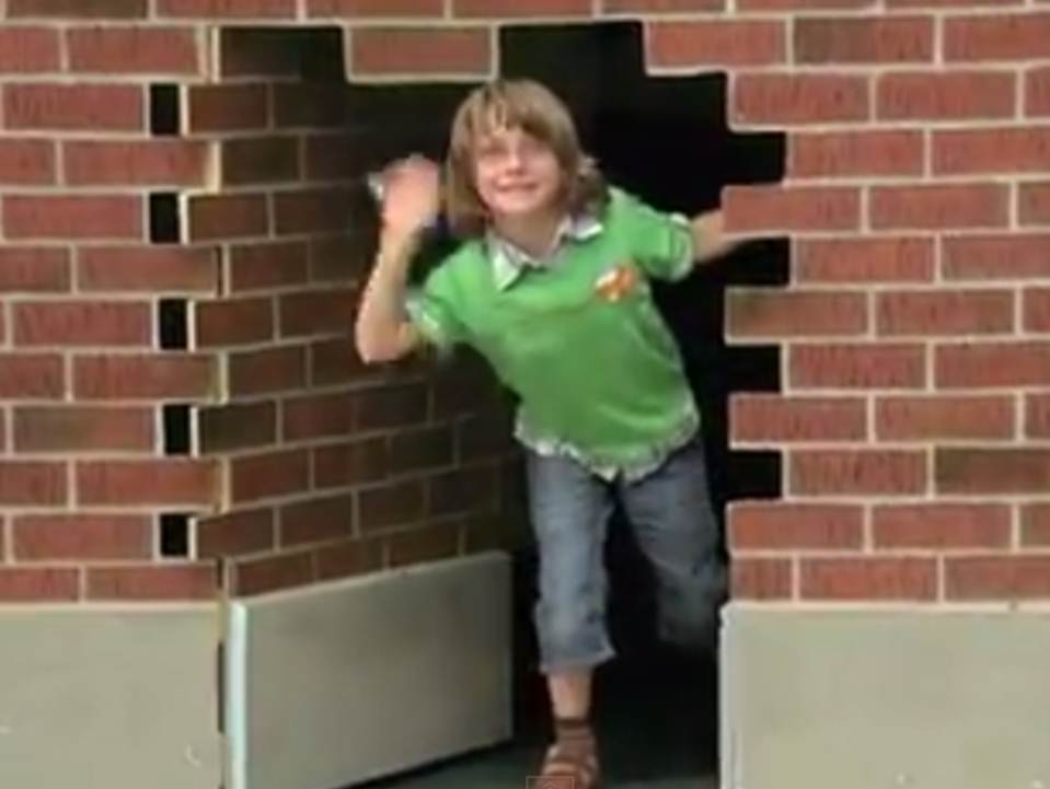 Kid Disappears In Brick Wall Prank | FunMinia Entertainment Channel