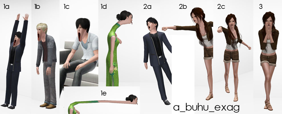 My Sims 3 Blog: Exaggerated Poses by Buhudain