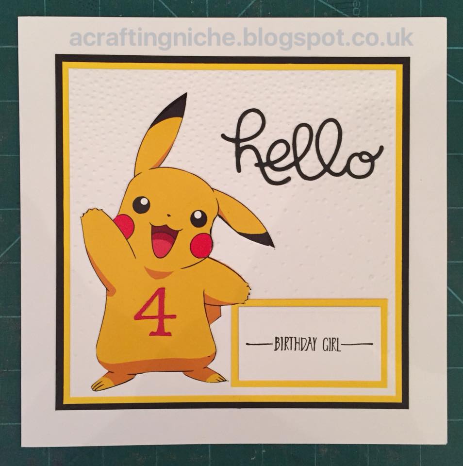 A Crafting Niche: A Pokemon Pikachu Birthday Card