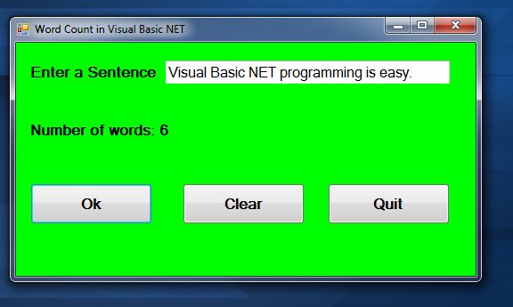 Free Programming Source Codes And Computer Programming Tutorials Word Count In Visual Basic Net