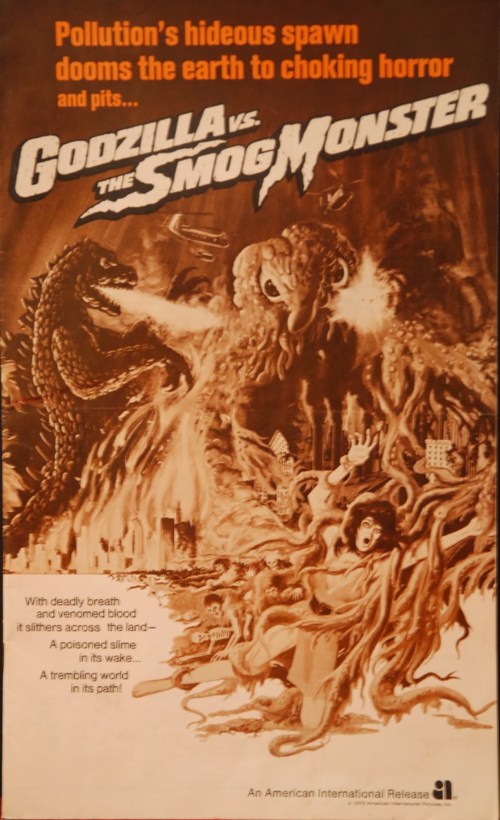 the sphinx: Godzilla vs. The Smog Monster Pressbook (1972, American ...