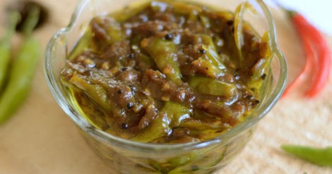 Puli Milagai Recipe-Green Chilli Pickle-Pickle Recipes (Indian ...