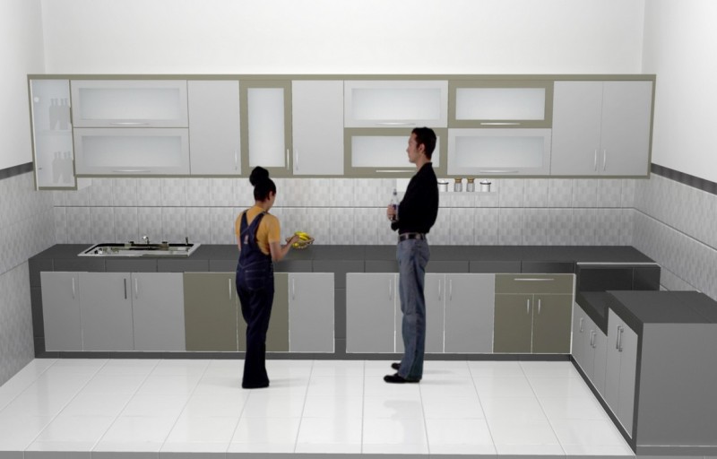 Kitchen Set Minimalis Pintu Kaca Engsel Hidrolis | Kitchen Set Semarang