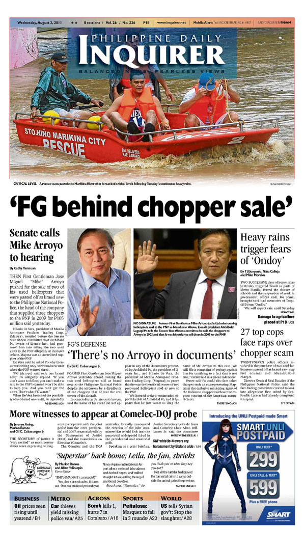 The Inquirer Front Page: August 2011