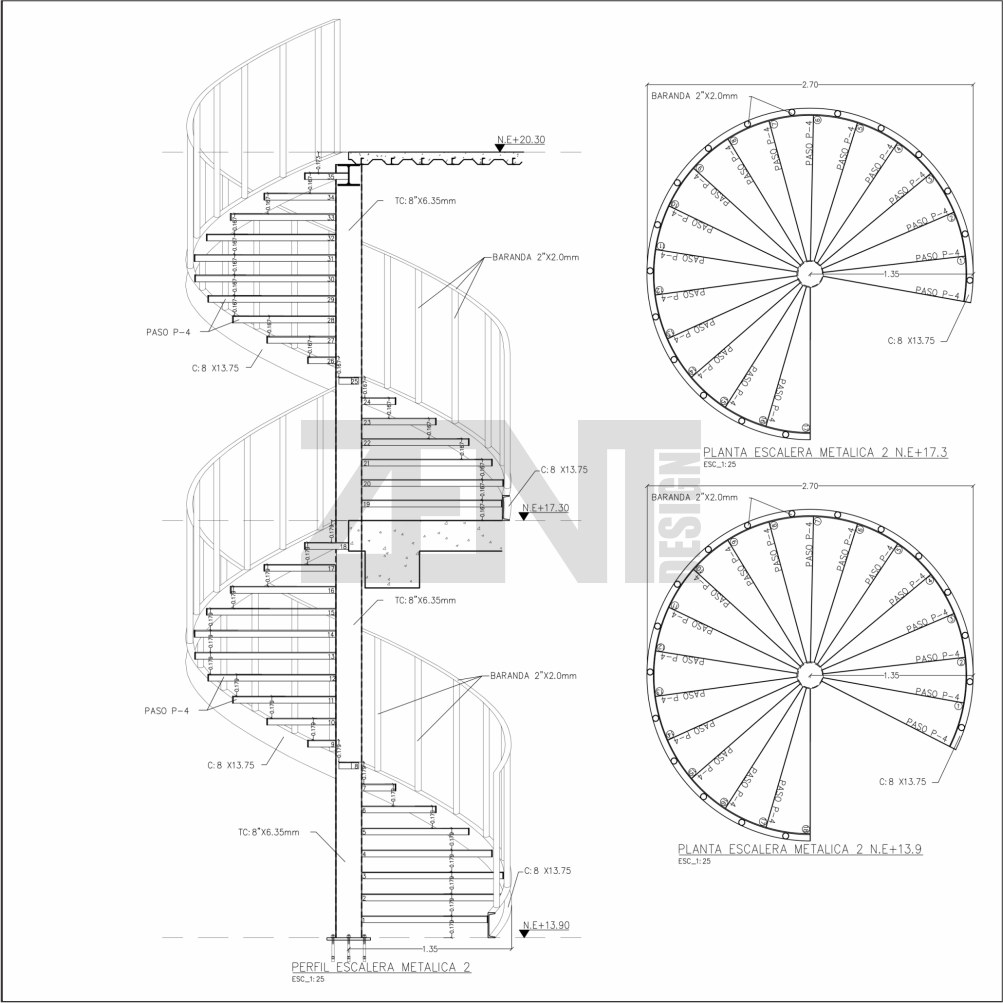 ESCALERAS METALICAS / PLANOS - Metal Stairs ~ ZENT DESIGN 2D