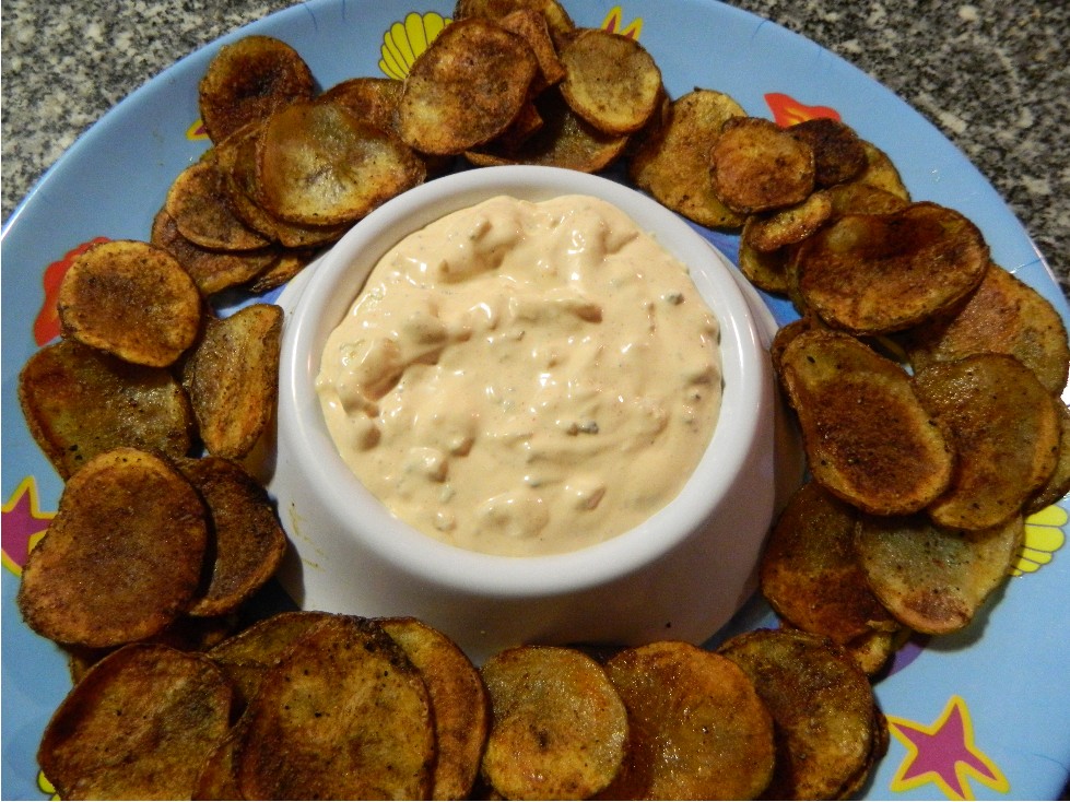 The Cook At Home Dad: Creamy Buffalo Dip and Baked Potato Chips