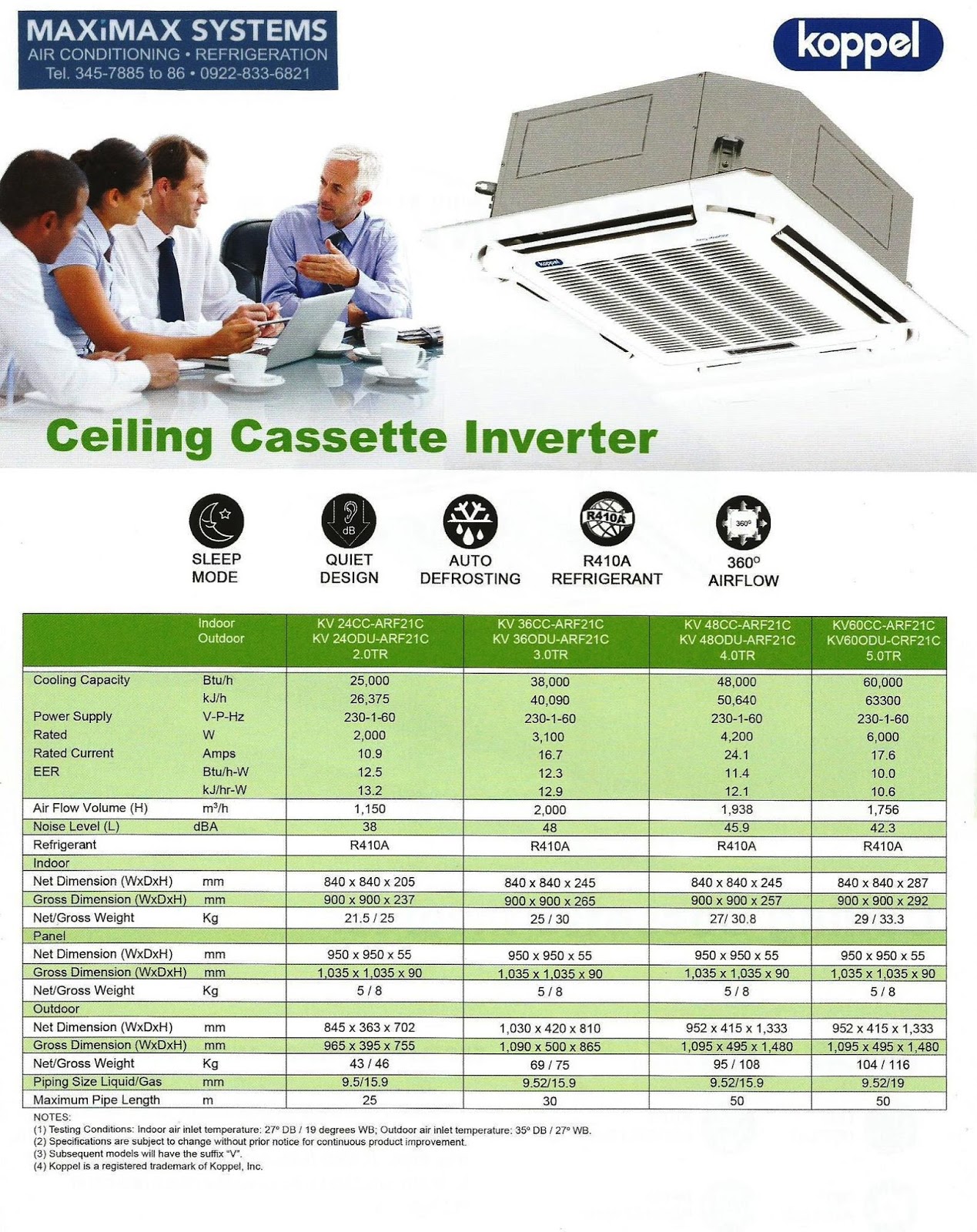 MaximaxSystems.com: KOPPEL SPLIT CASSETTE AIRCON - INVERTER