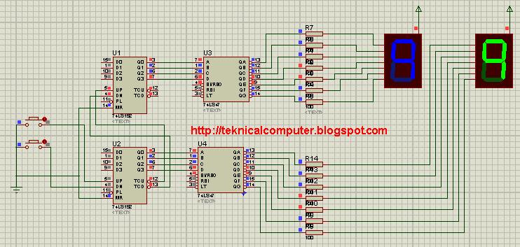 Teknik komputer: Pencacah turun naik (counter up down) dan Counter Down ...