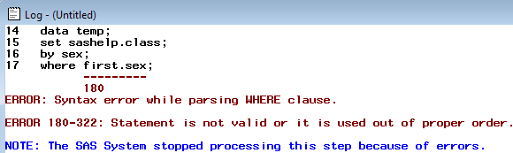 SAS WHERE Vs IF Statements SAS WHERE Vs IF Statements