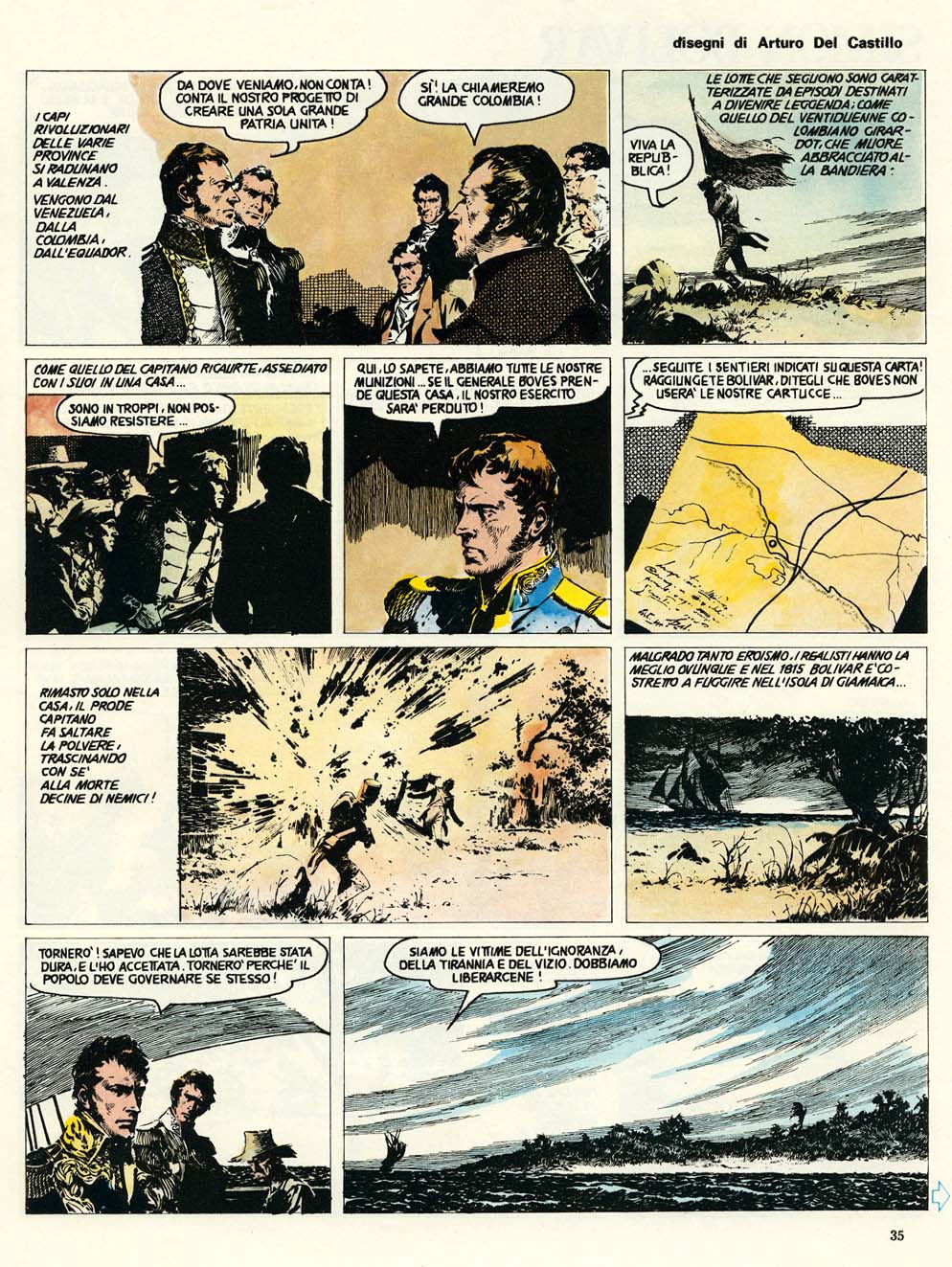 CÓMIC, historietas, tebeos…: ARTURO DEL CASTILLO-3. SIMÓN BOLÍVAR