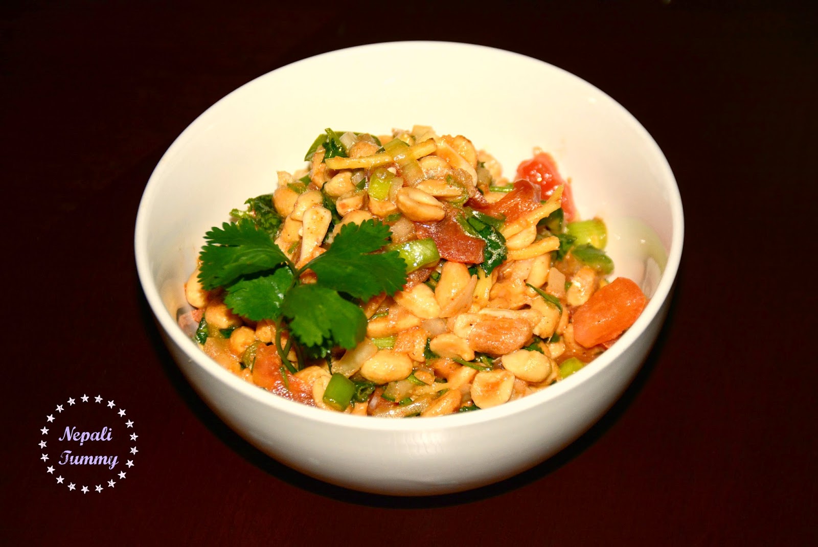 Nepali Tummy!!: Badam Sadeko (Spicy Peanut Salad/Salsa) Recipe!!