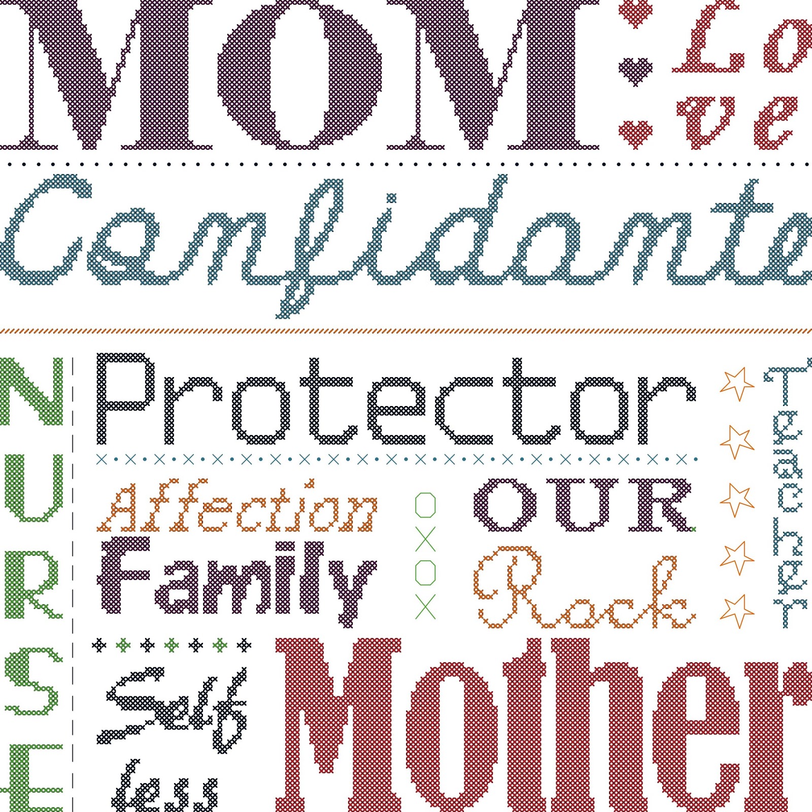 In Stitches by OKBD: Mother's Day Cross Stitch Patterns