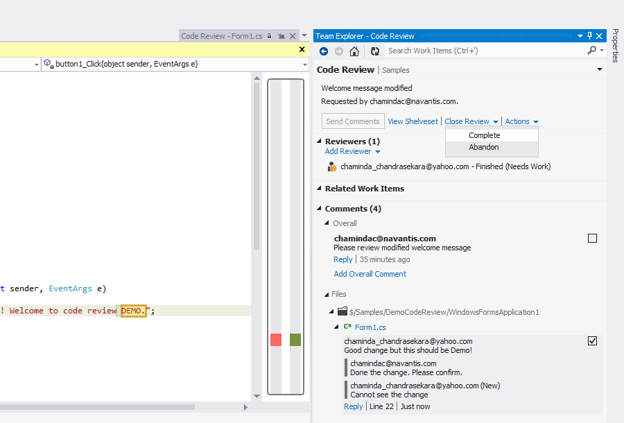 Chamindas Devops Journey With Msft Code Review With Tfs 2012 And Vs 2012 4818