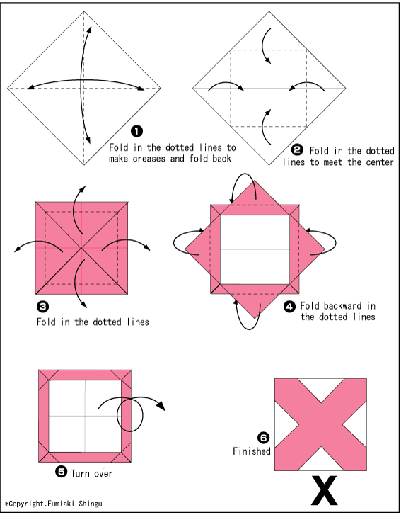 Alphabet X - Easy Origami instructions For Kids