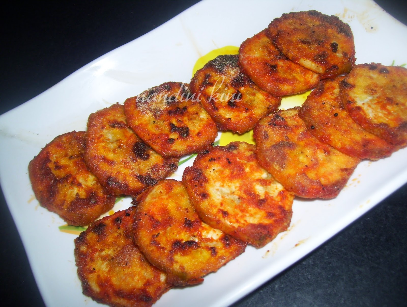 Raw banana Tava fry