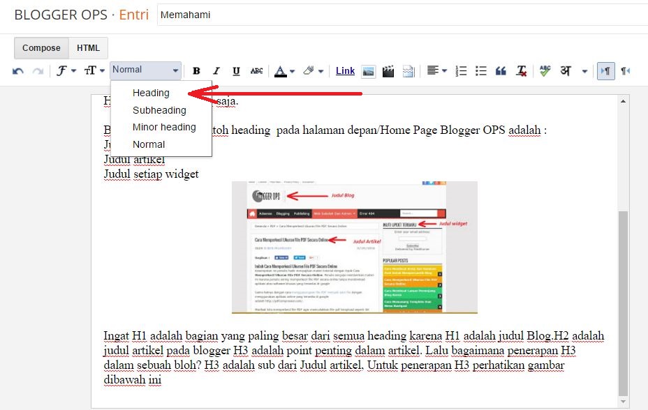 Memahami Heading Tag H1, H2, H3 Dan H4 Pada Blogger