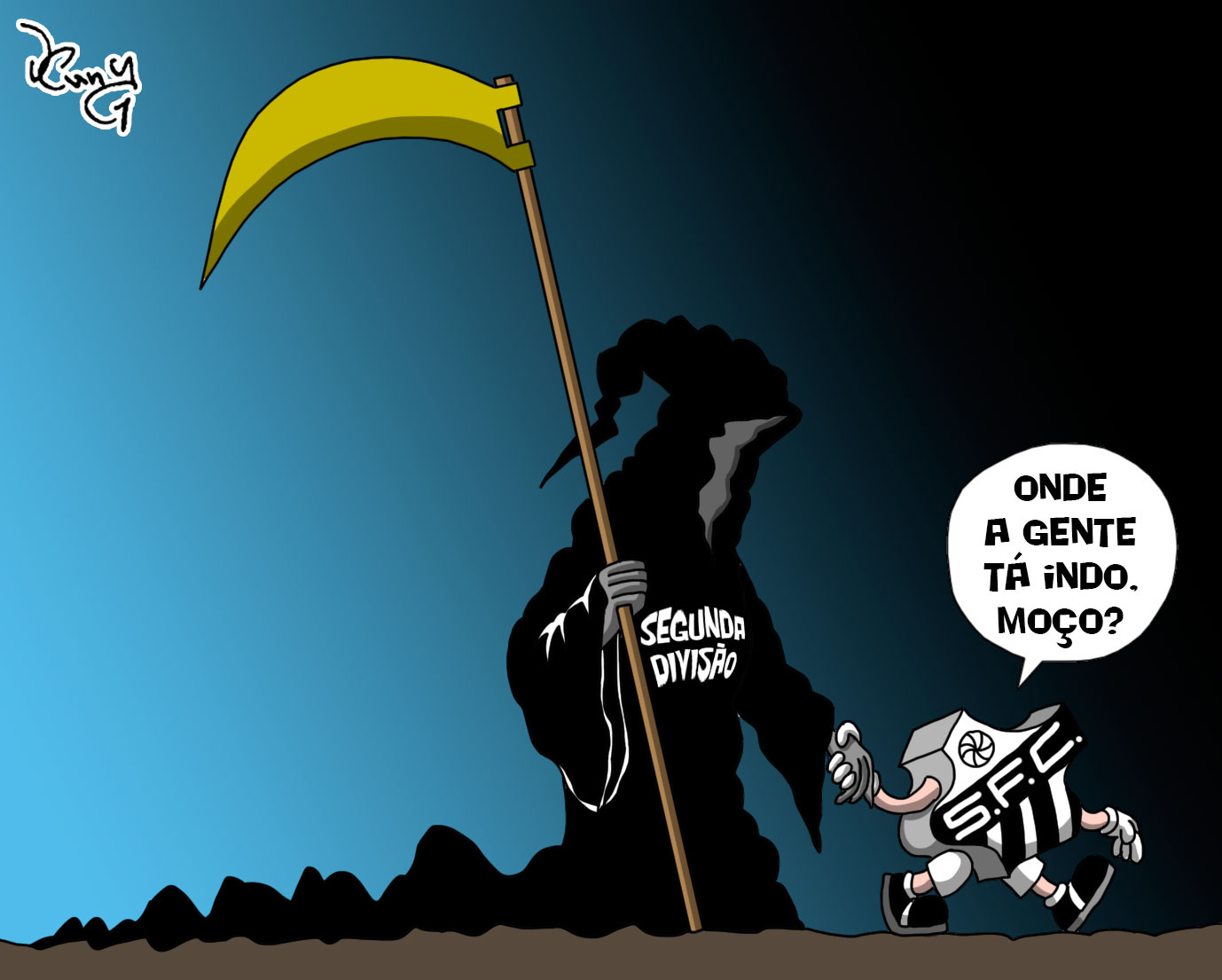 Charges do Denny: • Não tá fácil pra ninguém