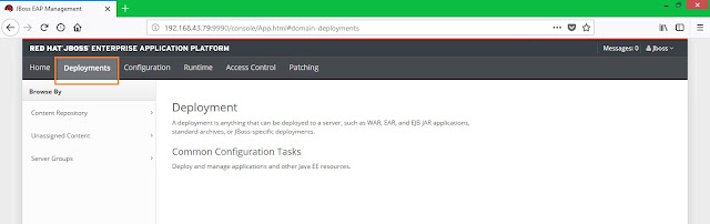 MiddlewareBox: JBoss EAP 7 - DOMAIN DEPLOYMENT - GUI CONSOLE MODE.
