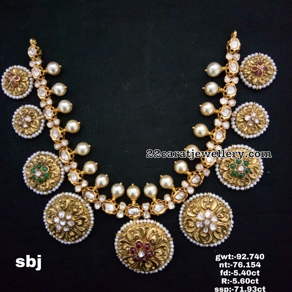 Flat Diamond Necklaces by Balaji Jewellers - Jewellery Designs