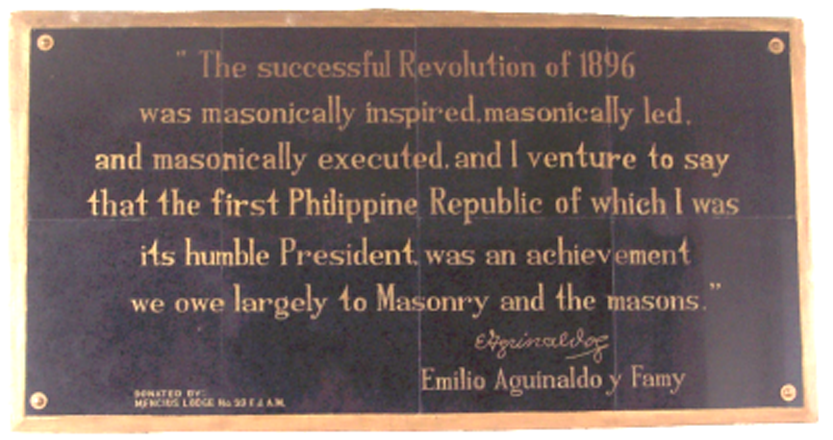 Virtual Traveller: Gen. Emilio Aguinaldo "masonically" led the 1896 ...