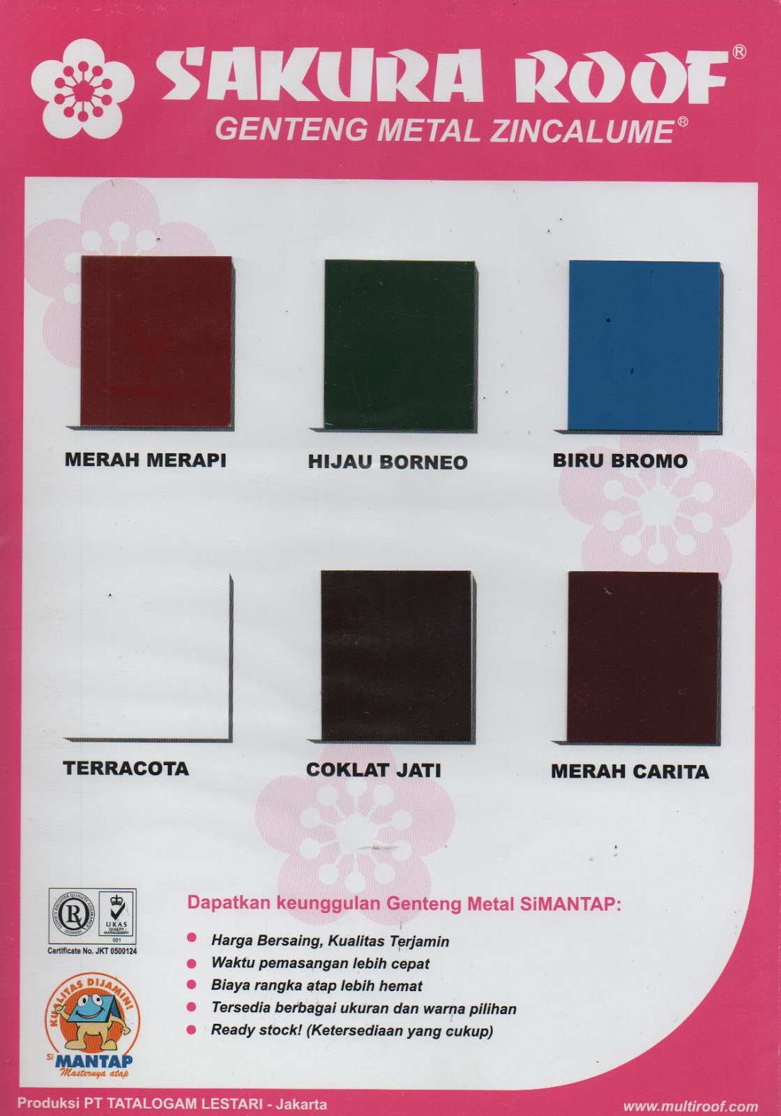 ROOFMART BANDUNG: Katalog Warna Genteng Metal Simantap