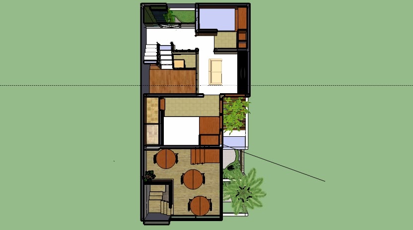 Desain Rumah Di Lahan Sempit: Denah Rumah Sekaligus Tempat Usaha dan ...