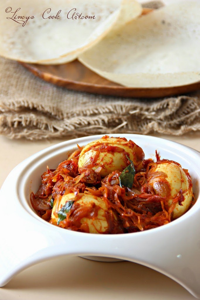 Nadan Egg Roast/ Kerala Mutta Roast/ Side dish for Appam ~ Lincy's Cook Art