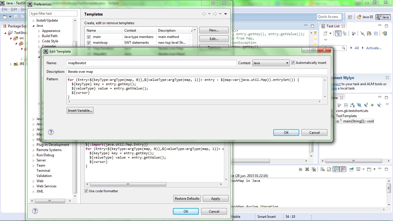 Adding Custom Templates in Eclipse for Faster Java Development