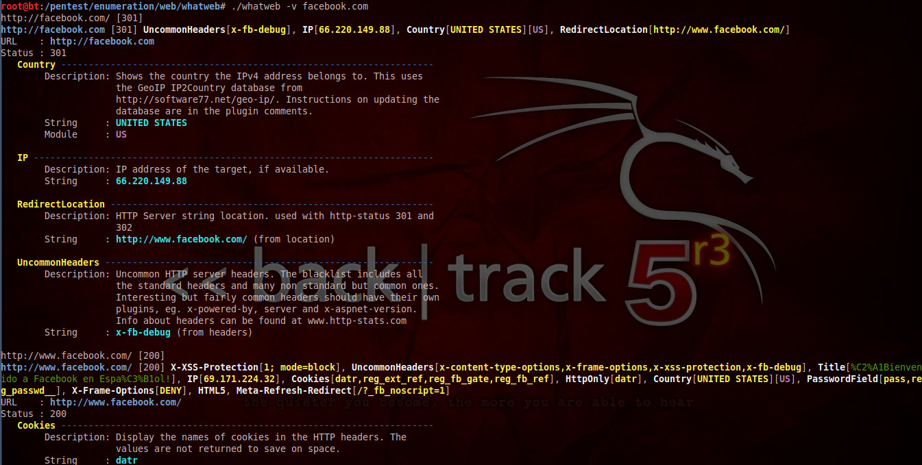 BackTrack 5 WhatWeb ~ Tutoriales Hacking
