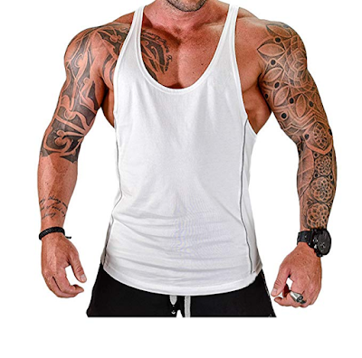 ICOOLTECH Men's Fitness Gym Muscle Cut Stringer Bodybuilding Workout ...
