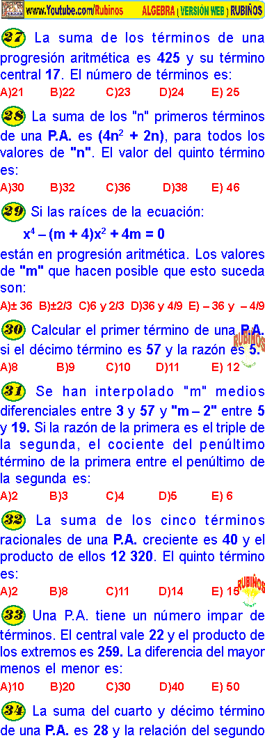PROGRESIONES ARITMETICAS EJERCICIOS RESUELTOS Y PARA RESOLVER PDF