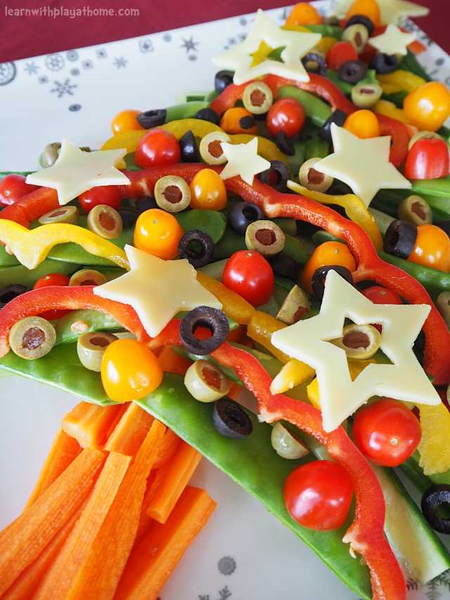 Learn with Play at Home: Healthy Veggie Christmas Tree Share Platter ...