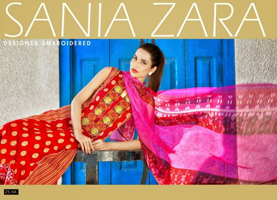 Sania Zara Designer Embroidered Collection 2014 By ZS Textile | Sania ...