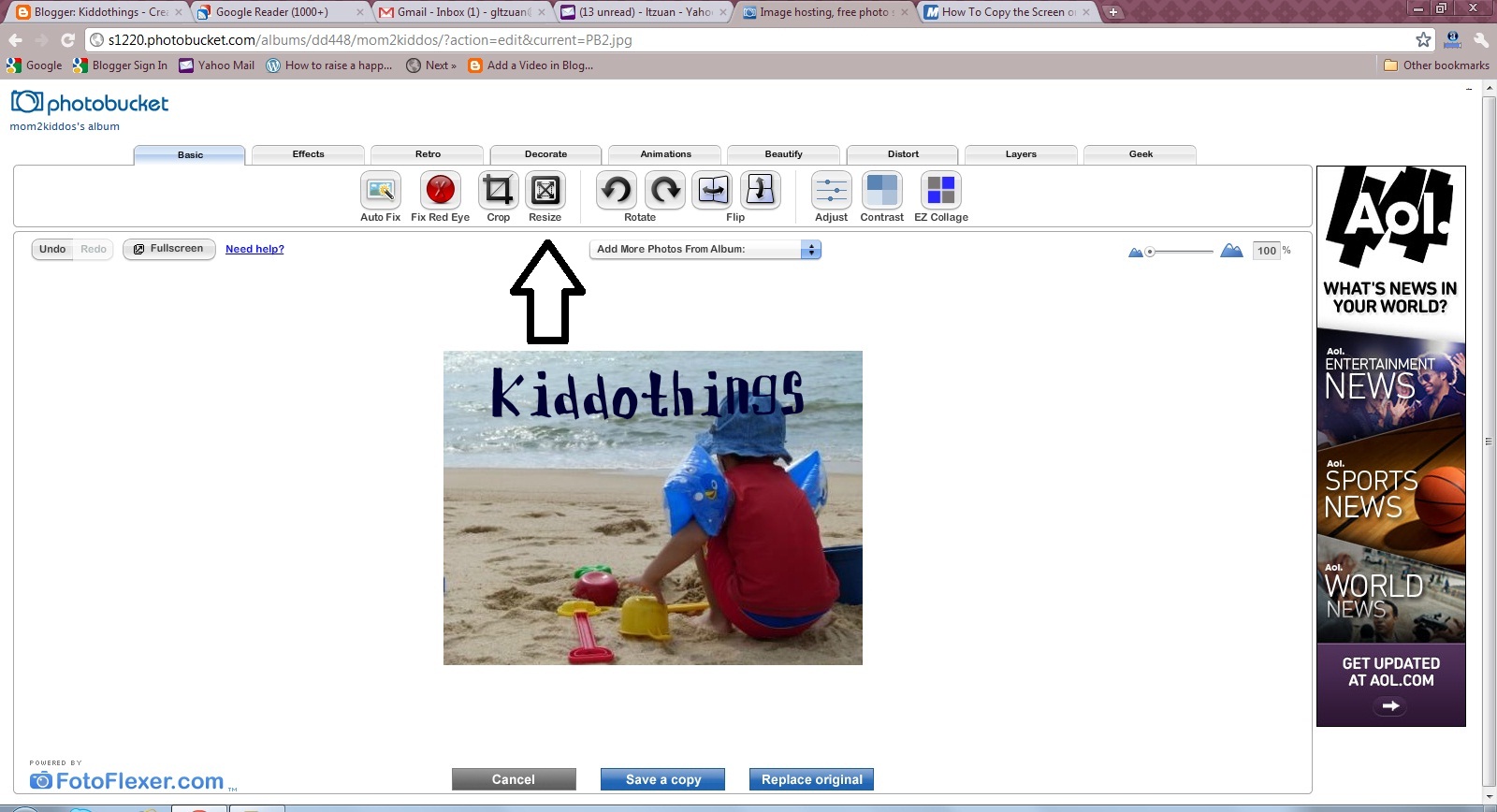 Kiddothings: How To Make Your Own Blog Button