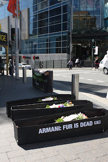 Celebrity News Media: PETA 'Fur Is Dead' coffin stunt aimed at Armani ...