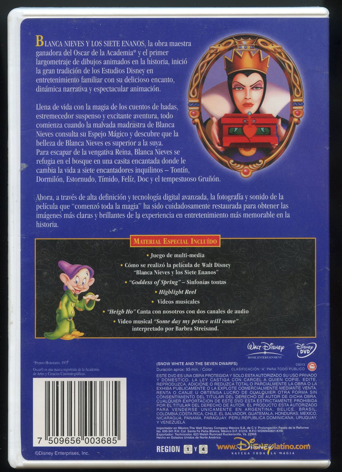 Filmic Light - Snow White Archive: 2001 Latin American Spanish-Language DVD