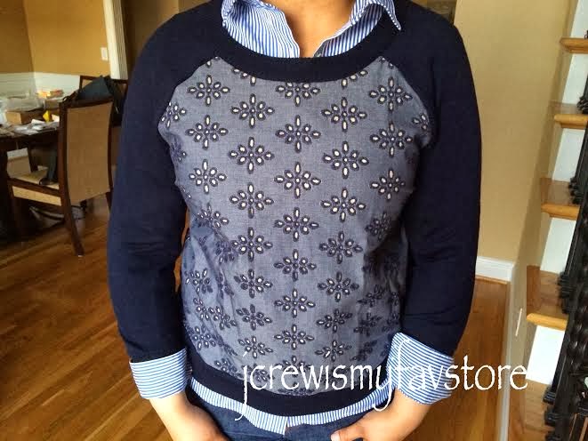 J. Crew Merino Sweater in Chambray Eyelet - Really Rynetta