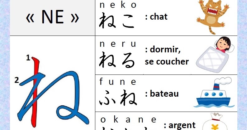 Japonais Kanji 日本語･漢字: HIRAGANA – ね « NE