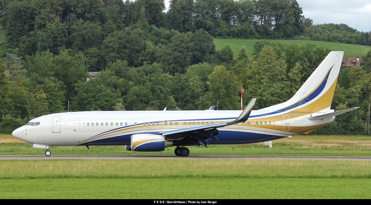 FEBE *** BernAirNews.ch ©: N737GG, Boeing 737-8KT (BBJ2), AUG13 ** Foto ...