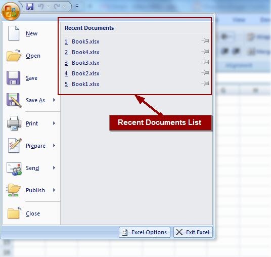 How to clear recent list in excel - pluslasopa