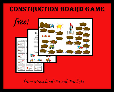 {FREE} Construction Board Game | Preschool Powol Packets