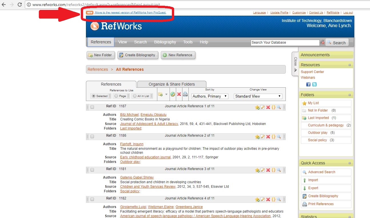 ITB Library: A new and improved RefWorks!