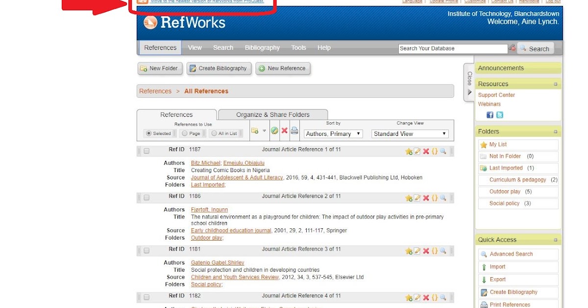 ITB Library: A new and improved RefWorks!