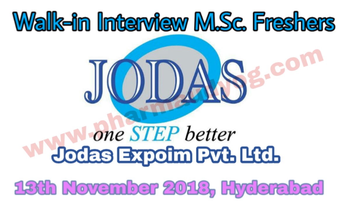 Jodas Expoim | Walk-In Interview For M.Sc. Freshers | 13th November ...