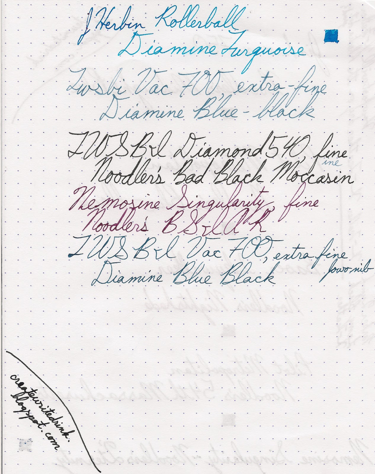 Built from Ink and Tea: Yet Another Writing Sample (YAWS) - Random Pens ...